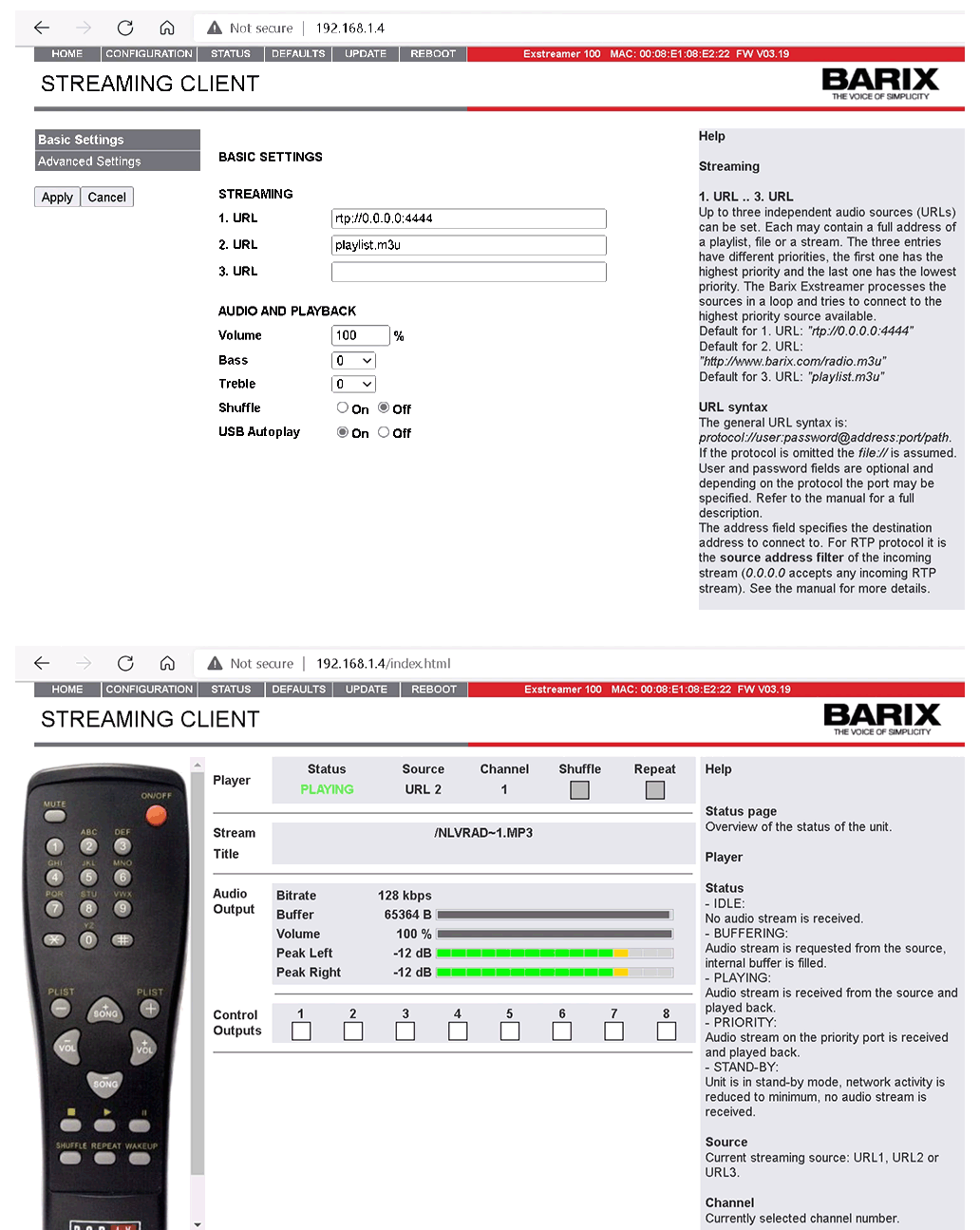 Barix Instreamer and Exstreamer STL Set