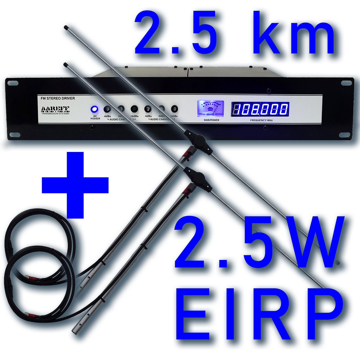 2W EIRP Complete FM Radio Transmitter Broadcasting System