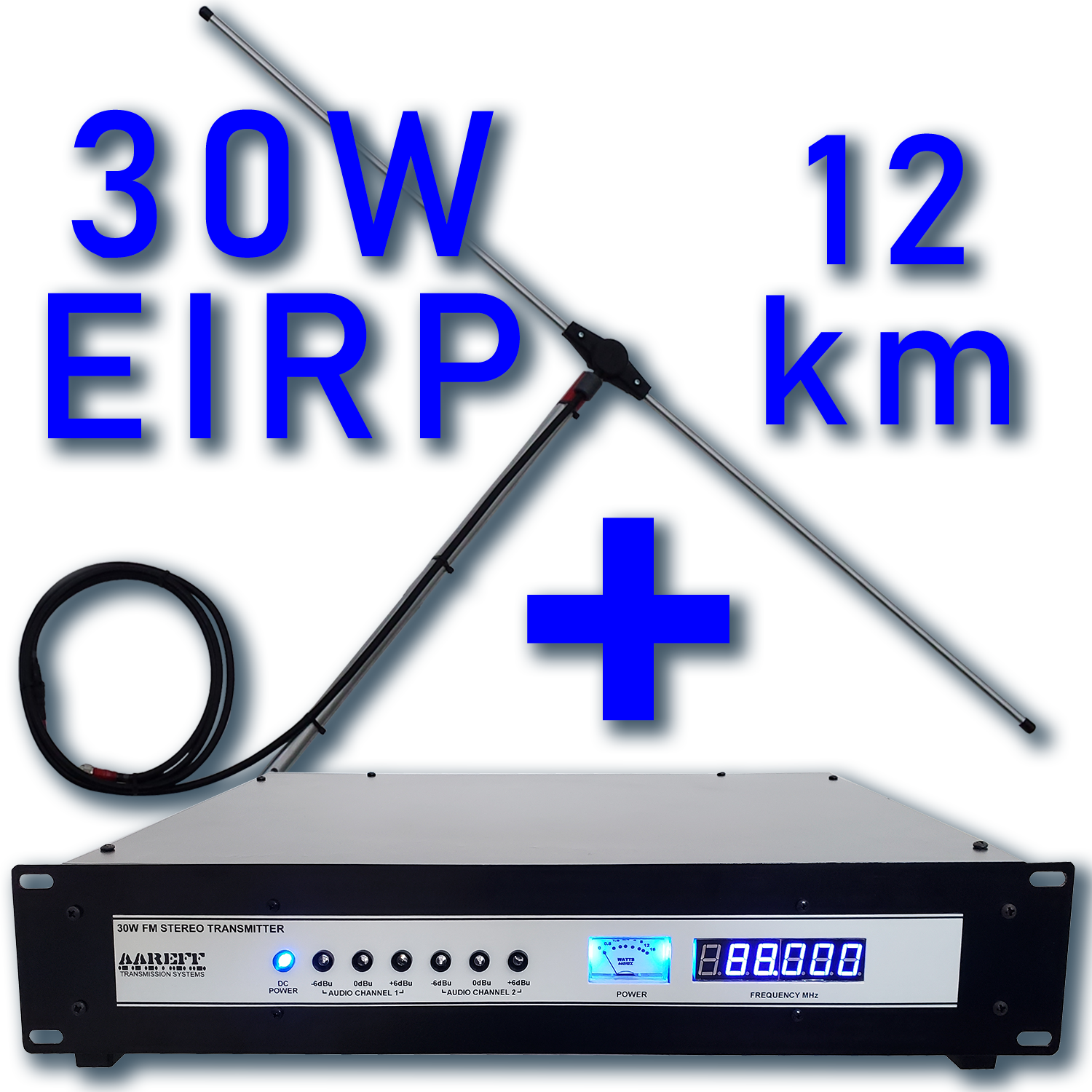 30W EIRP Complete FM Radio Transmitter Broadcasting System